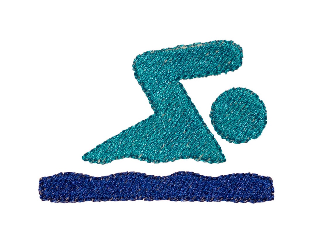 Stitched Swimmer Embroidery Design, Swimming Machine Embroidery Digital ...