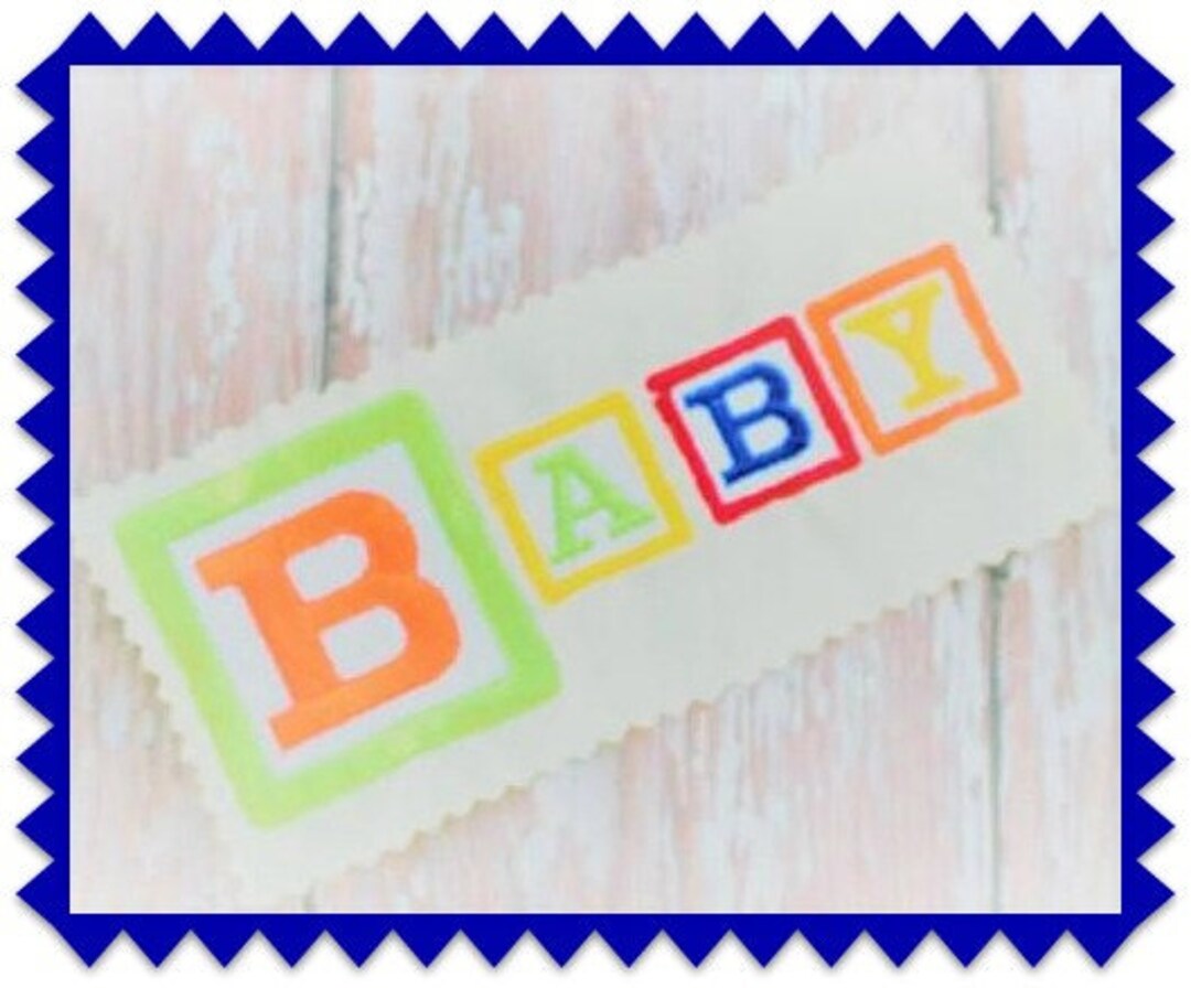 Baby Blocks Embroidery Design: Alphabet Font (PES, DST, EXP +) - Etsy