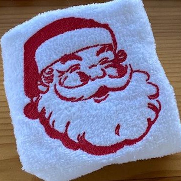 Santa Face Embroidery Design - Etsy