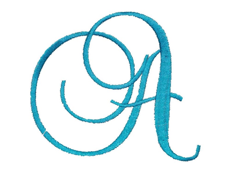 Royal Cursive Script Fancy Monogram Font - Machine Embroidery Alphabet ...