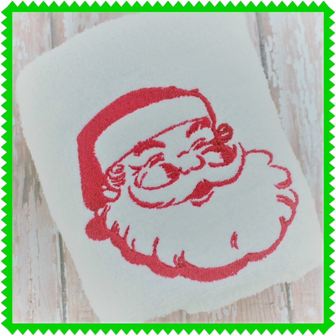 Retro Santa Face Embroidery Design - Old Fashioned Santa Claus ...