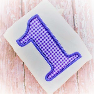 Number One Applique Machine Embroidery Design: First Birthday (digital ...