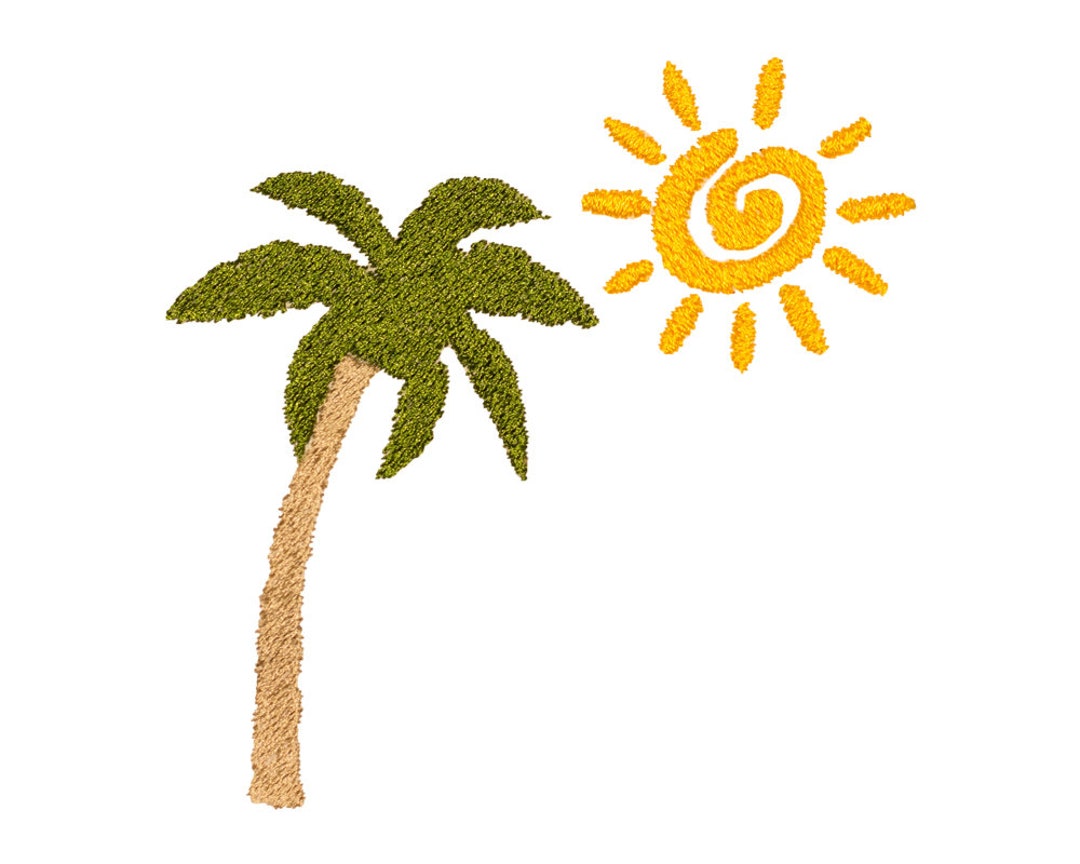 Palm Tree Stitch Embroidery Design 3 SIZES Beach Embroidery Machine ...