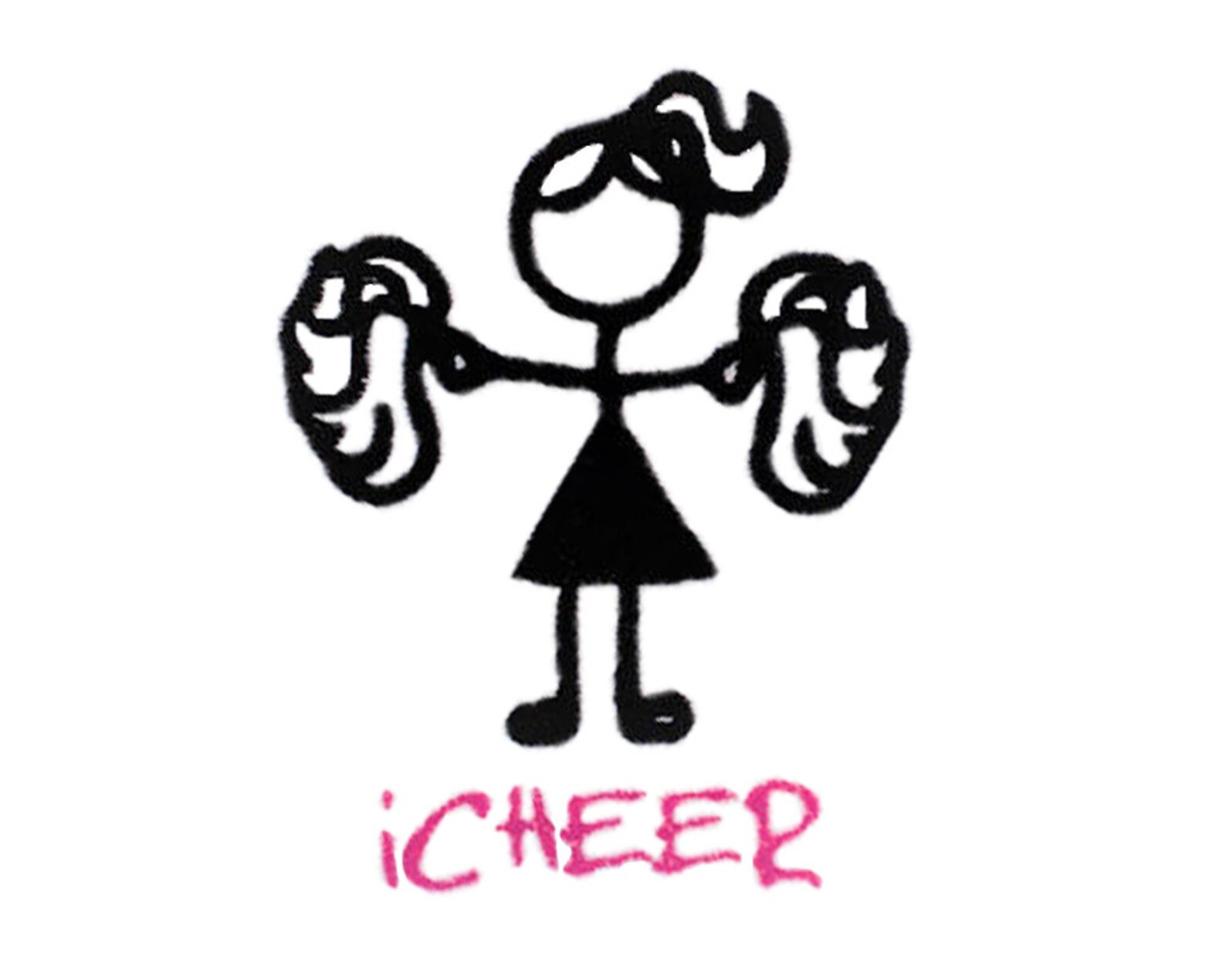 Stick Figure Cheerleader Embroidery Design With Poms Machine - Etsy
