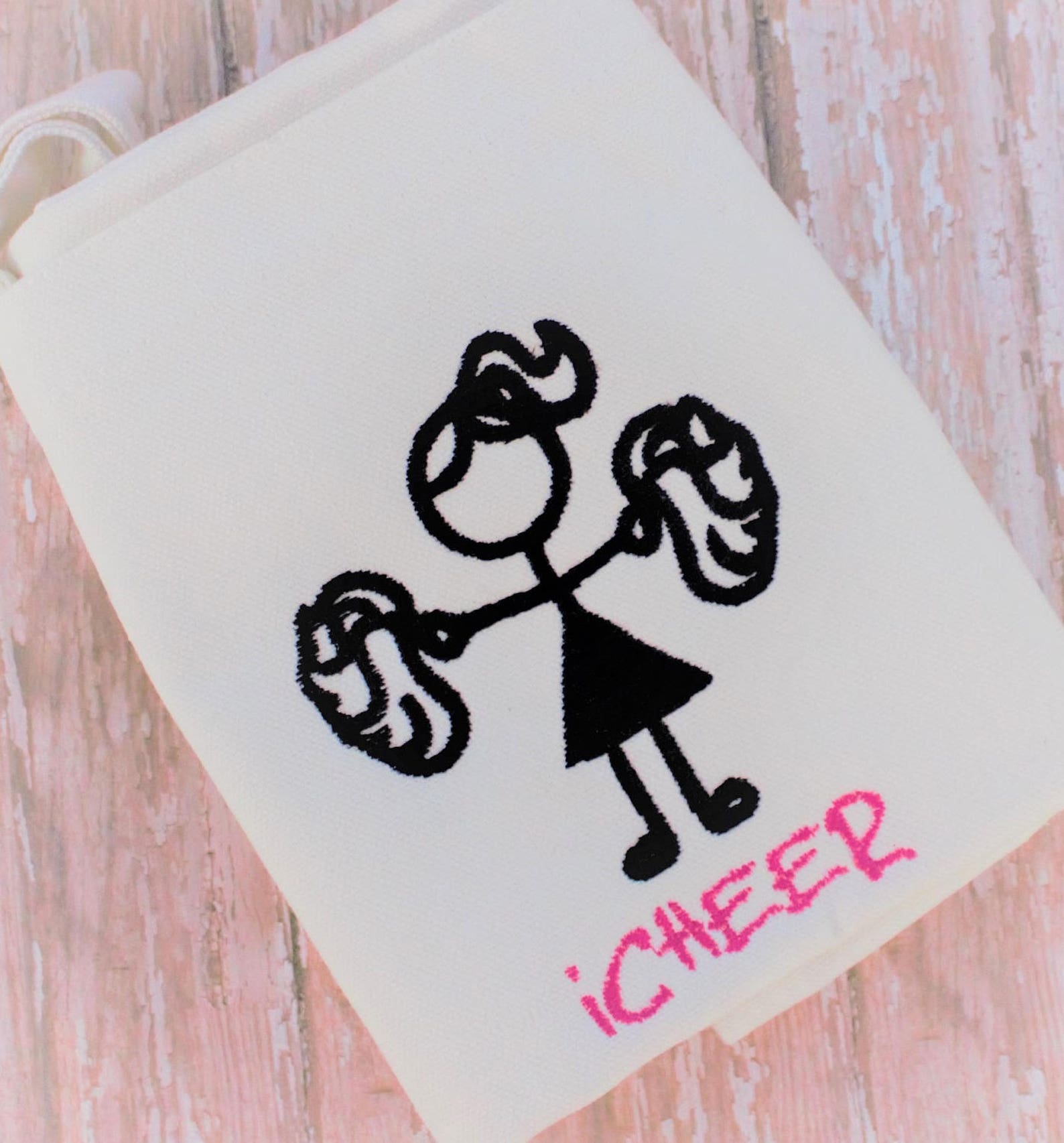 Stick Figure Cheerleader Embroidery Design With Poms Machine - Etsy