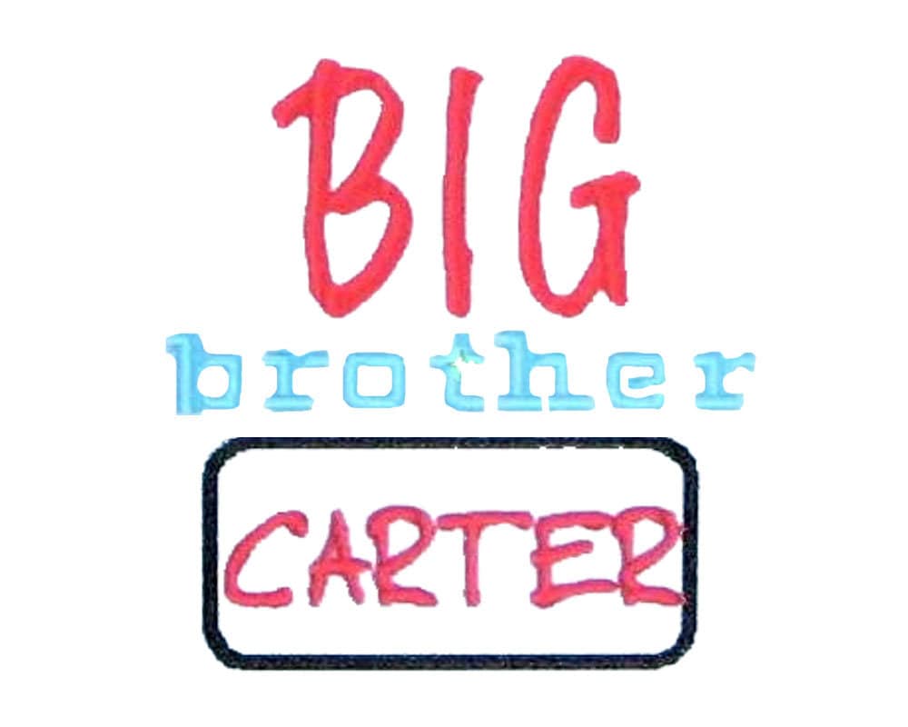 Big Brother Applique Machine Embroidery Fonts Included | Etsy
