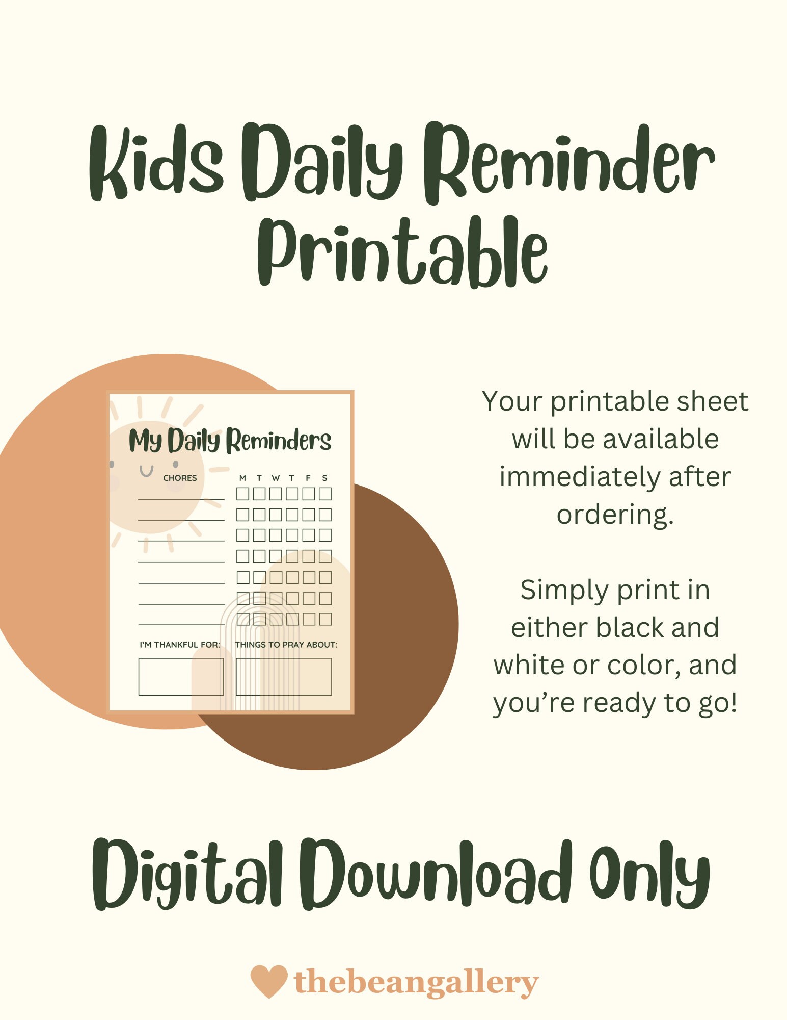Kids Boho Daily Reminders Chore Chart - Etsy
