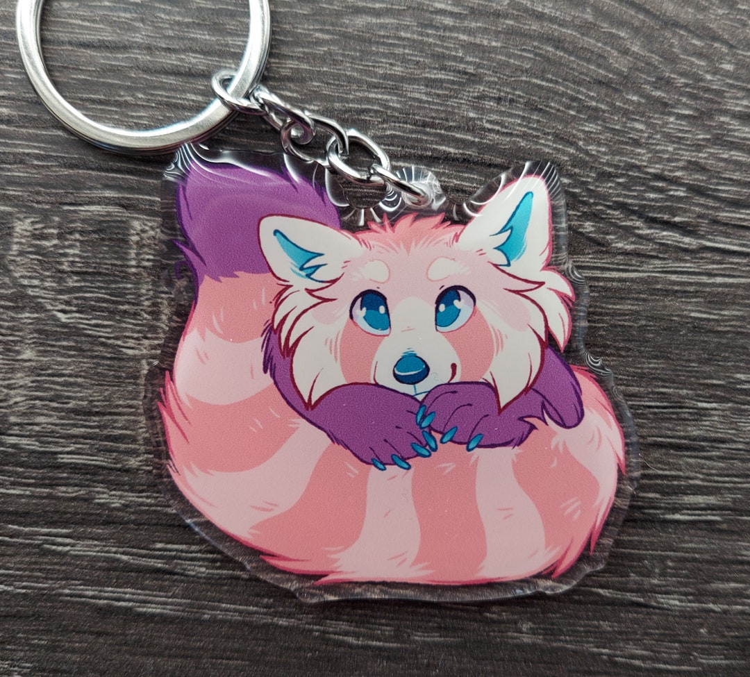 Pastel Red Panda Double-sided Acrylic Keychain - Etsy