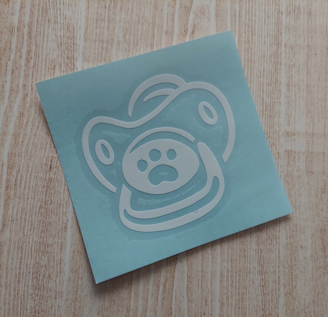 Paw Print Pacifier White Vinyl Transfer Sticker Decal - Etsy