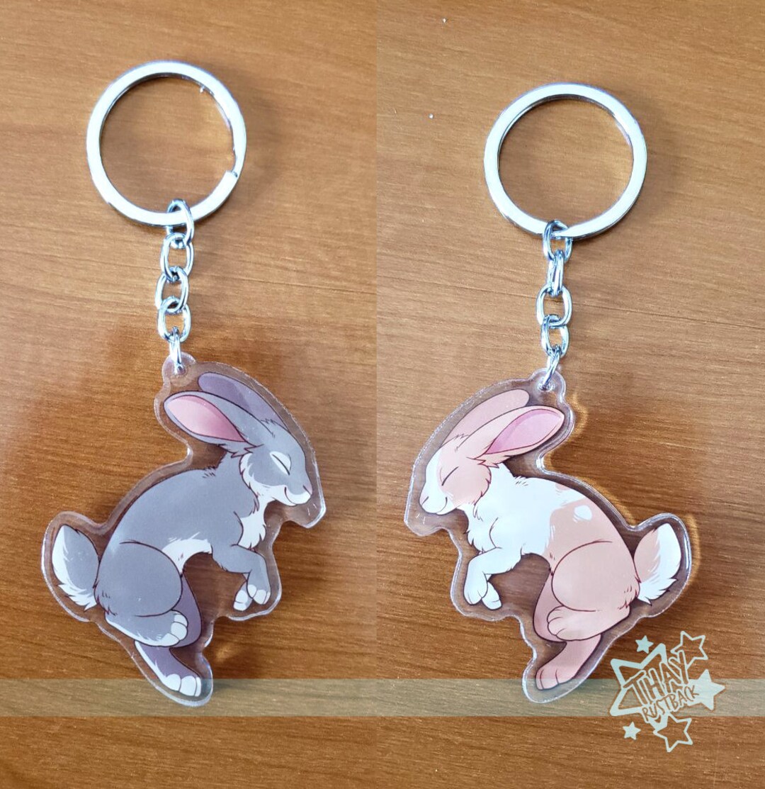 Bunny Double-sided Acrylic Keychain - Etsy