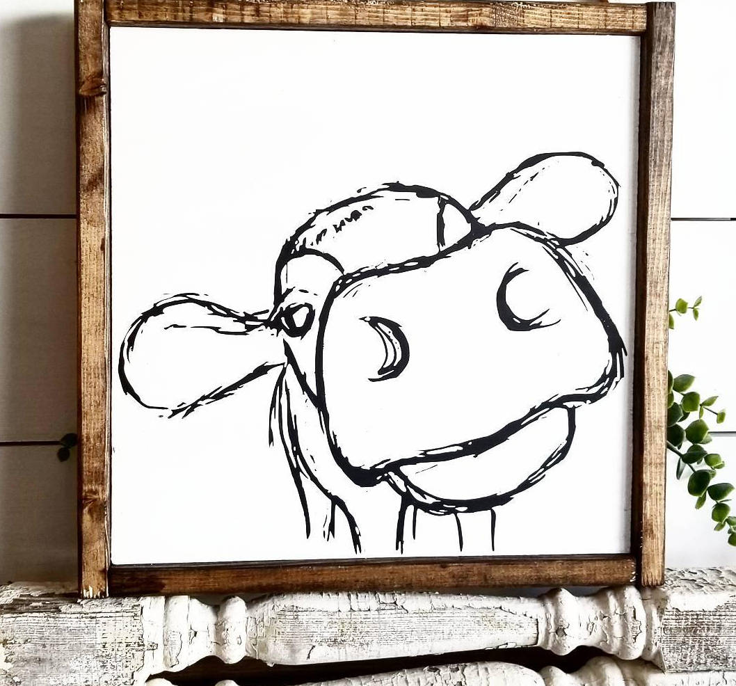 Farmhouse Sign Cow Sign Rustic Sign Farmhouse Decor | Etsy
