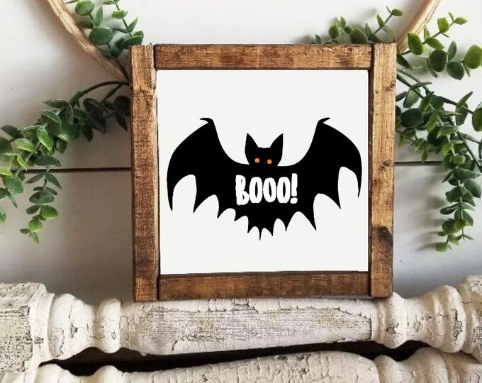 Halloween Sign Halloween Decor Bat Sign Spooky Trick or Treat Farmhouse ...