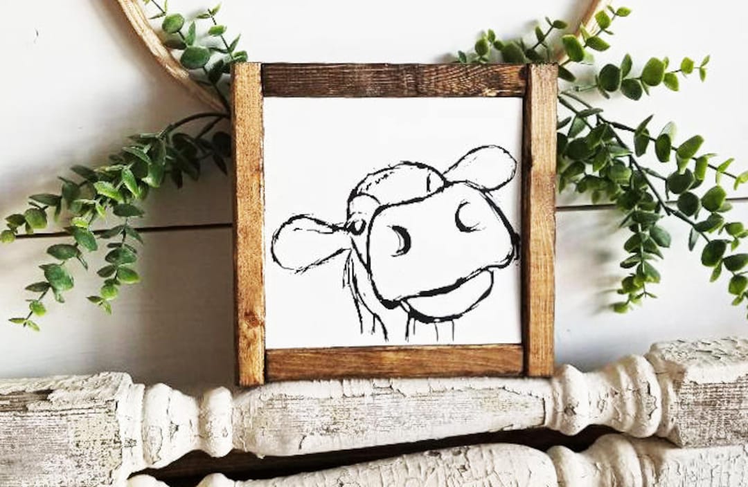 Farmhouse Sign Cow Sign Rustic Sign Farmhouse Decor Living Room Sign ...