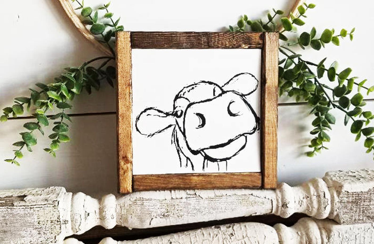 Farmhouse Sign Cow Sign Rustic Sign Farmhouse Decor | Etsy