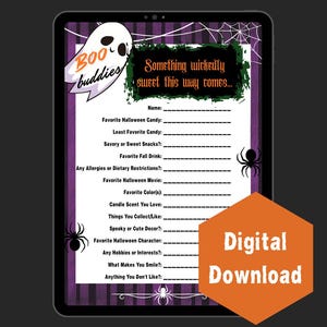 Boo Buddy Questionnaire Boo Basket Printable – Halloween Secret Gift ...