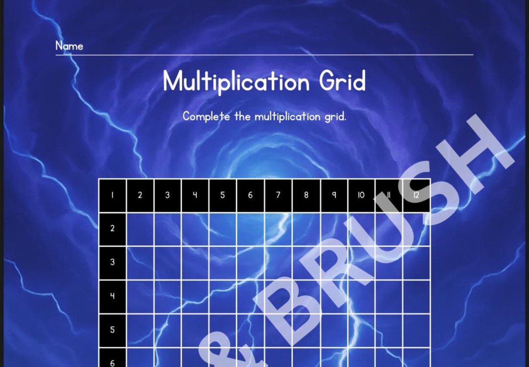 Multiplication Chart Worksheet Battle Royale Gamer Style | Storm-themed ...