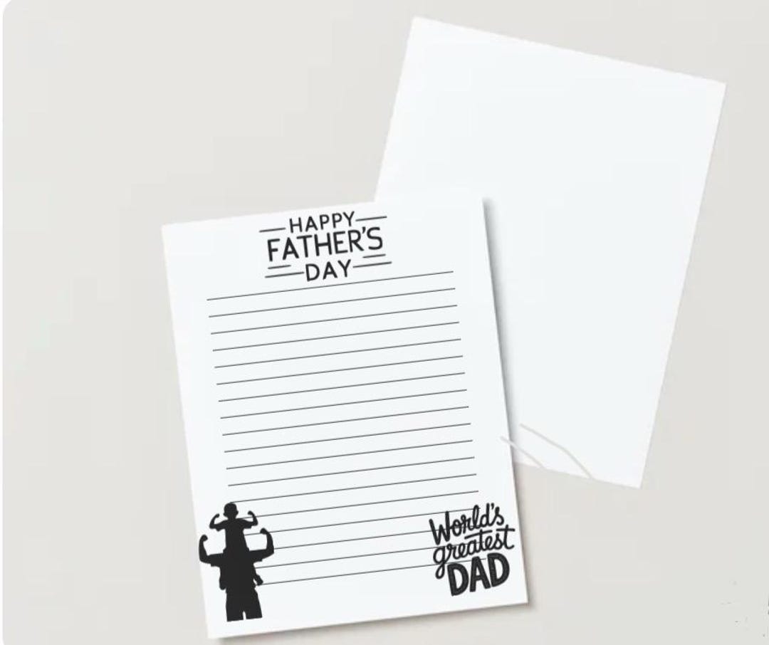 Father’s Day Printable Letter Template for Kids – “world’s Greatest Dad ...