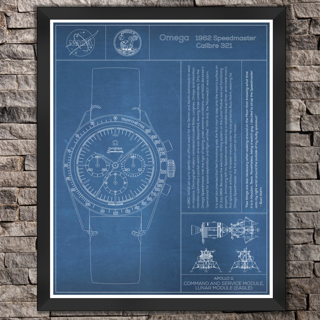 Omega: Speedmaster Apollo Moon Watch. blue Print - Etsy