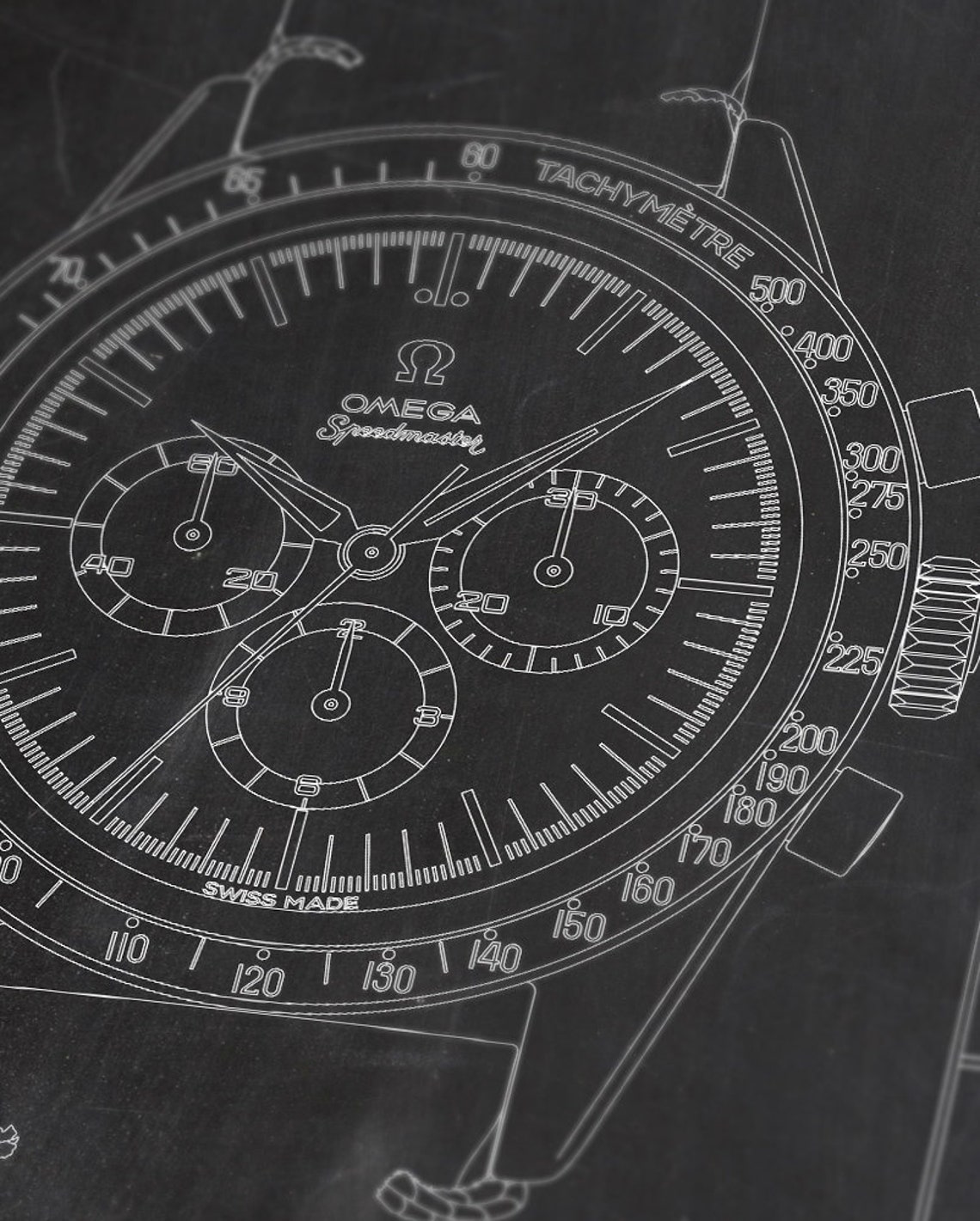 Poster Classic Watch: Speedmaster Apollo Moon Watch. "slate" Print - Etsy