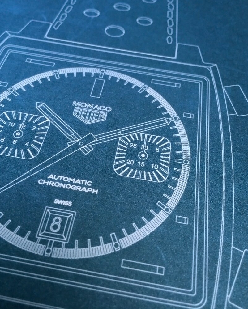 TAG Heuer: the Monaco Watch. blue Print - Etsy