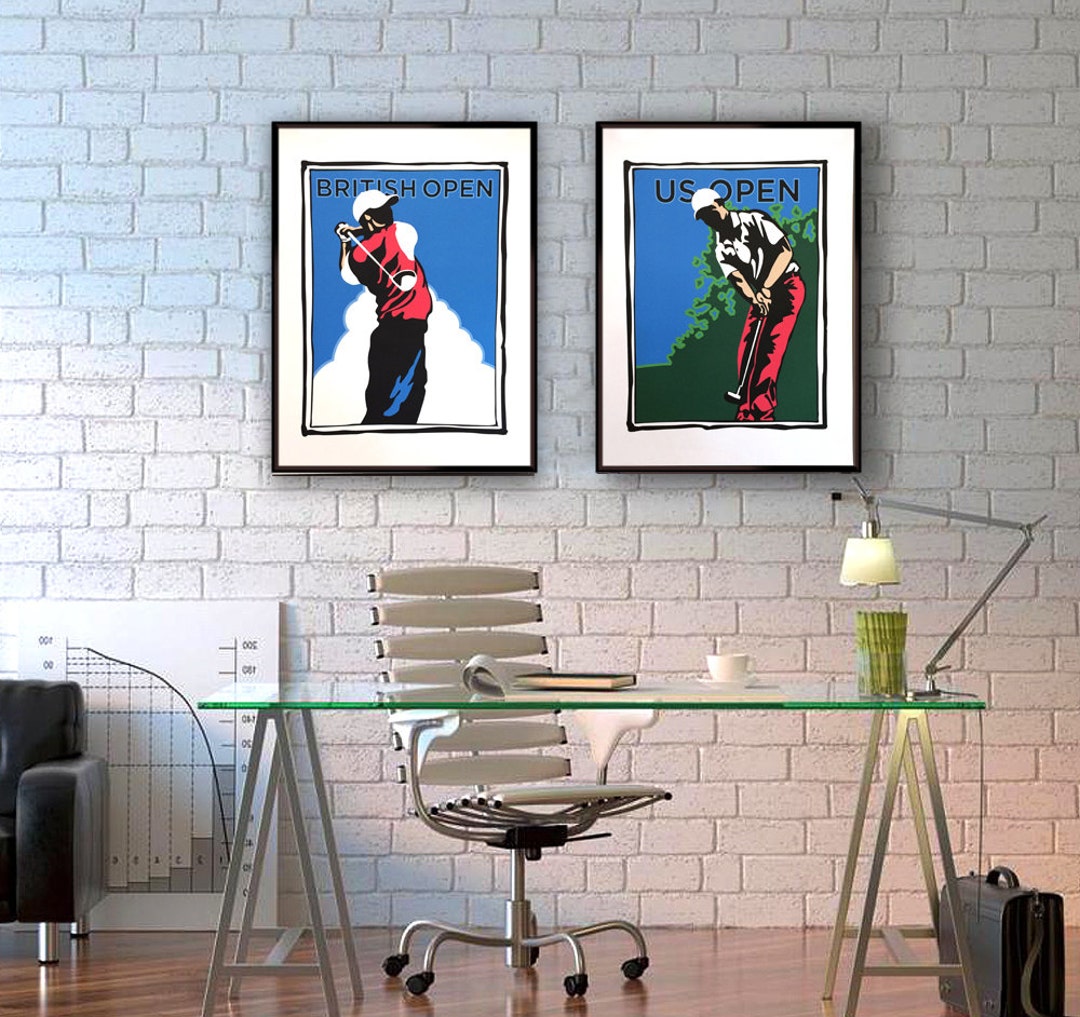 Golf, British and US Open Poster Set - Etsy