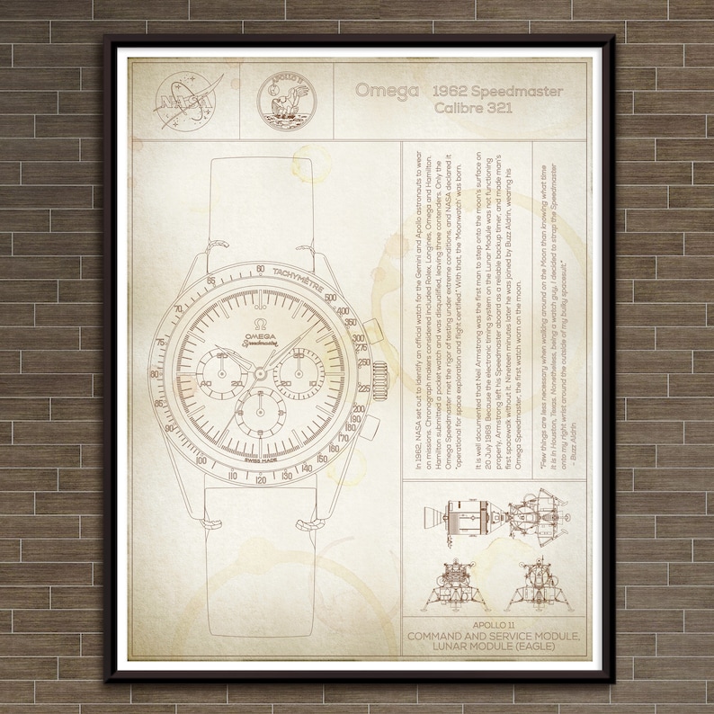 Omega: Speedmaster Apollo Moon Watch. parchment Print - Etsy