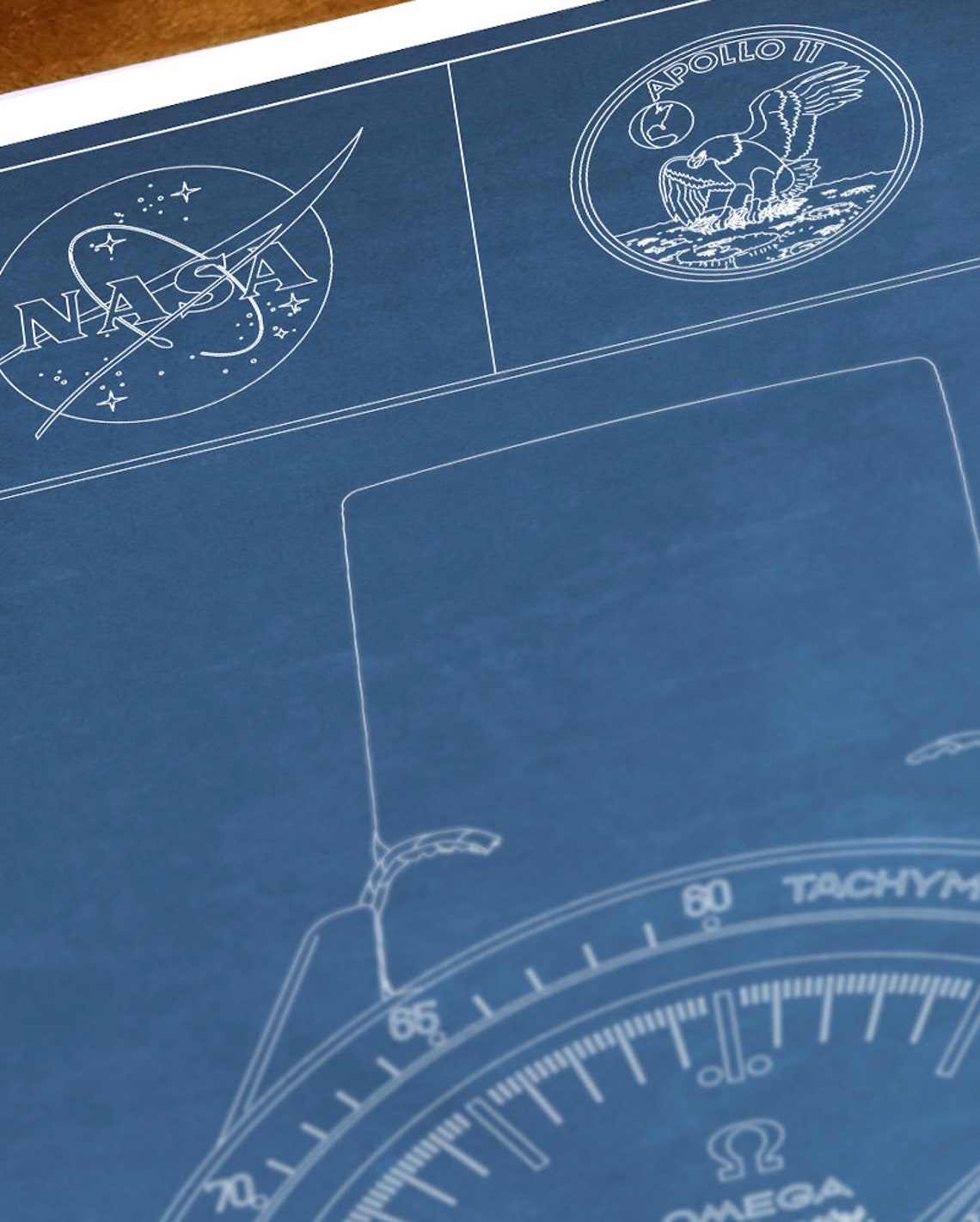 Omega: Speedmaster Apollo Moon Watch. blue Print - Etsy