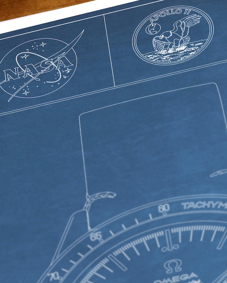 Omega: Speedmaster Apollo Moon Watch. blue Print - Etsy
