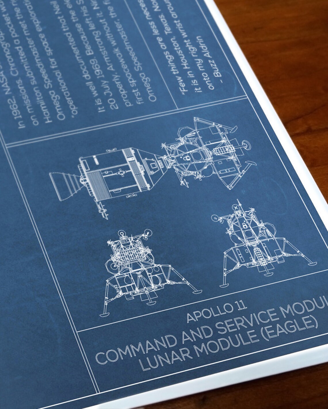 Omega: Speedmaster Apollo Moon Watch. blue Print - Etsy
