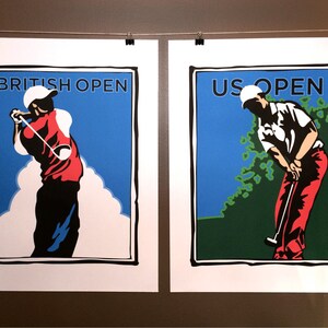 Golf, British and US Open Poster Set - Etsy