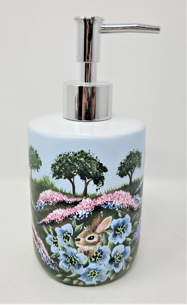 Soap or Hand Cream Dispenser 3 Bunny Rabbits Hand Painted - Etsy