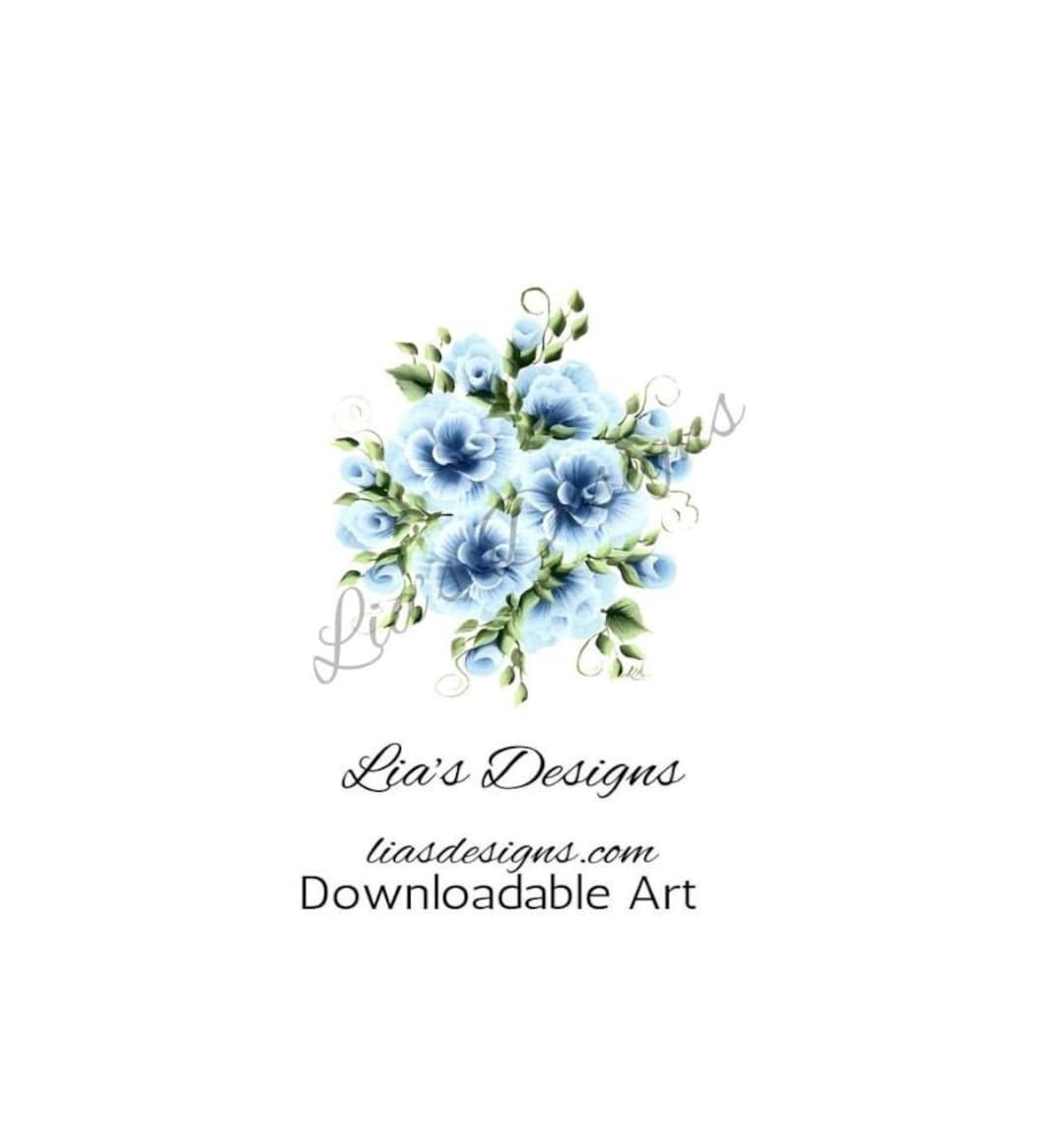 Printable Art Prints Hand-painted Blue Roses Flowers - Etsy