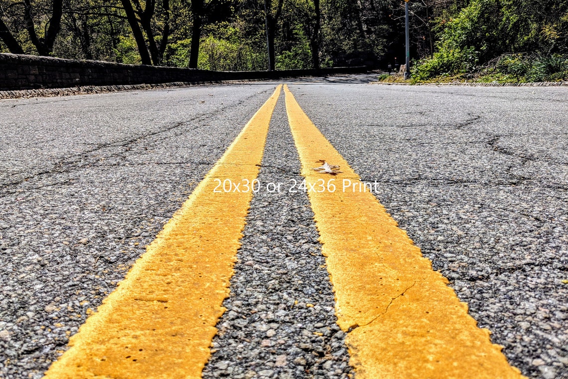 NYC Yellow Road Lines Large Wall Art Photography Print Street - Etsy