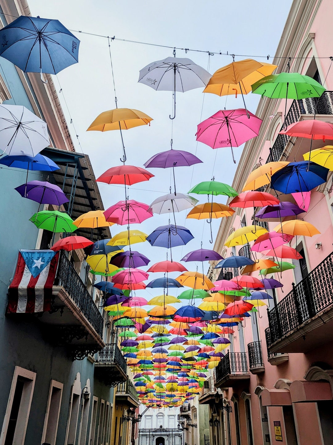 Old San Juan Umbrella Fortaleza Street Puerto Rico El Viejo San Juan ...
