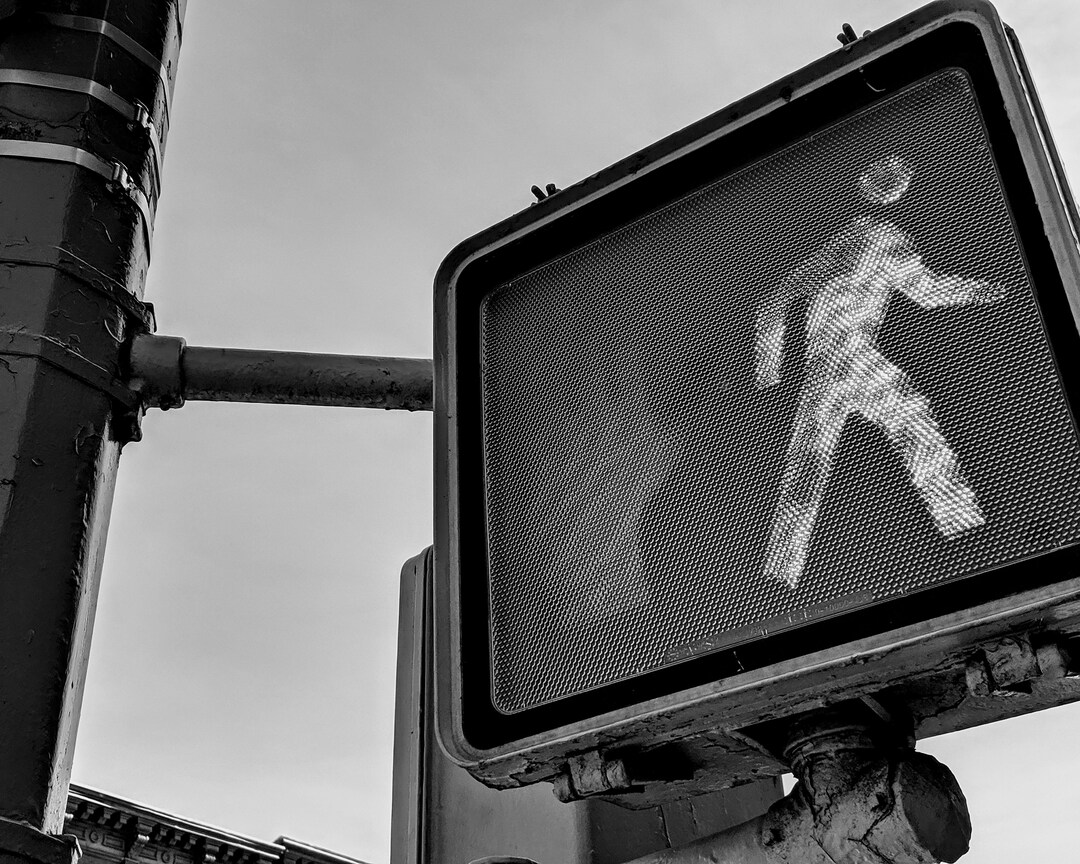 NYC Walk Street Sign Wall Art | Black and White Photography Print | Don ...