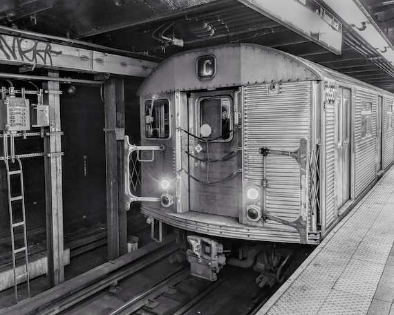 NYC Subway C Train Large Wall Art Photography Print Black and | Etsy