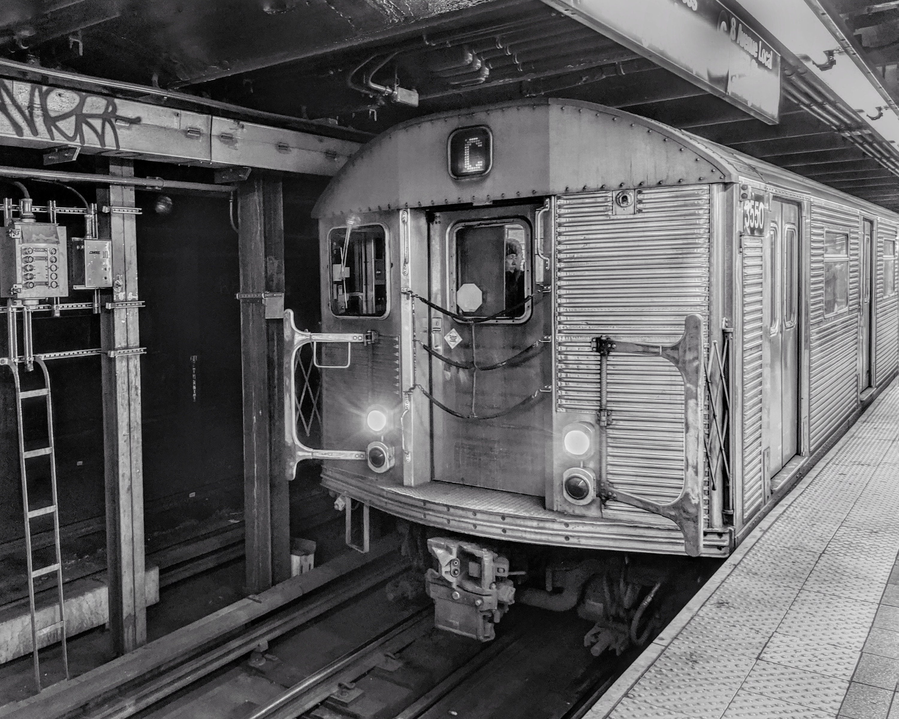 NYC Subway C Train Large Wall Art Photography Print Black and White ...