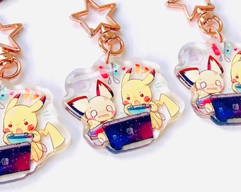 Pikachu Eevee Nintendo Switch Charms 2.5 Inch Clear Acrylic - Etsy