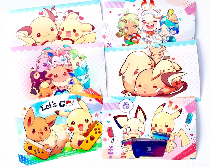 Pokemon Postcard Set 6x4 - Etsy