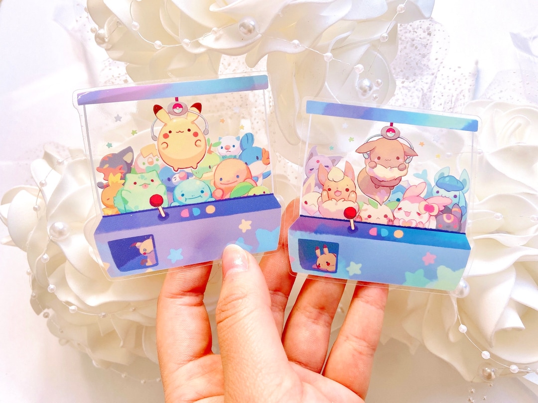 Pikachu Eevee Claw Game Stickers clear Vinyl - Etsy