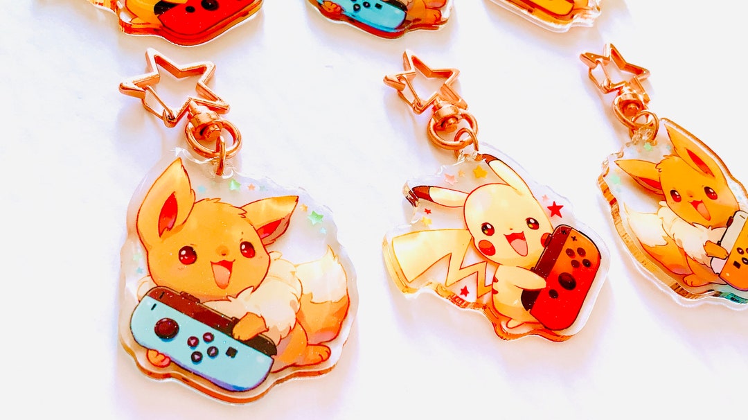 Pikachu Eevee Nintendo Switch Charms (2.5 Inch Clear Acrylic) - Etsy