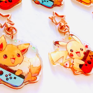 Pikachu Eevee Nintendo Switch Charms (2.5 Inch Clear Acrylic) - Etsy