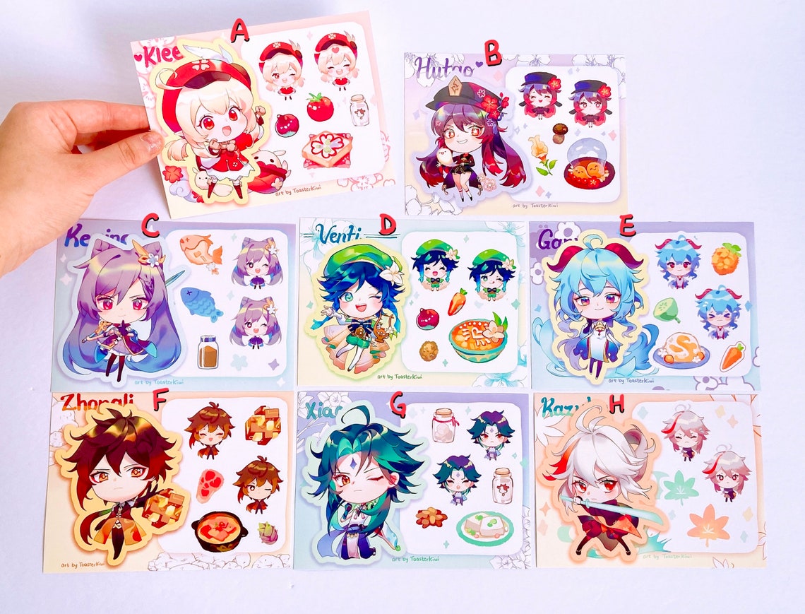 Genshin Impact Sticker Sheets waterproof Vinyl - Etsy