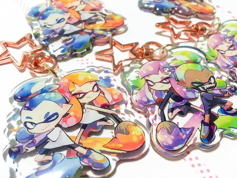 Splatoon Charms 2 Inch Double-sided Clear Acrylic - Etsy