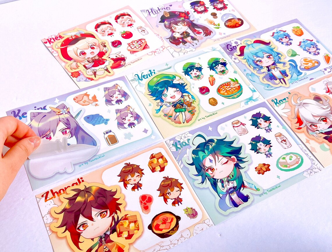 Genshin Impact Sticker Sheets waterproof Vinyl - Etsy