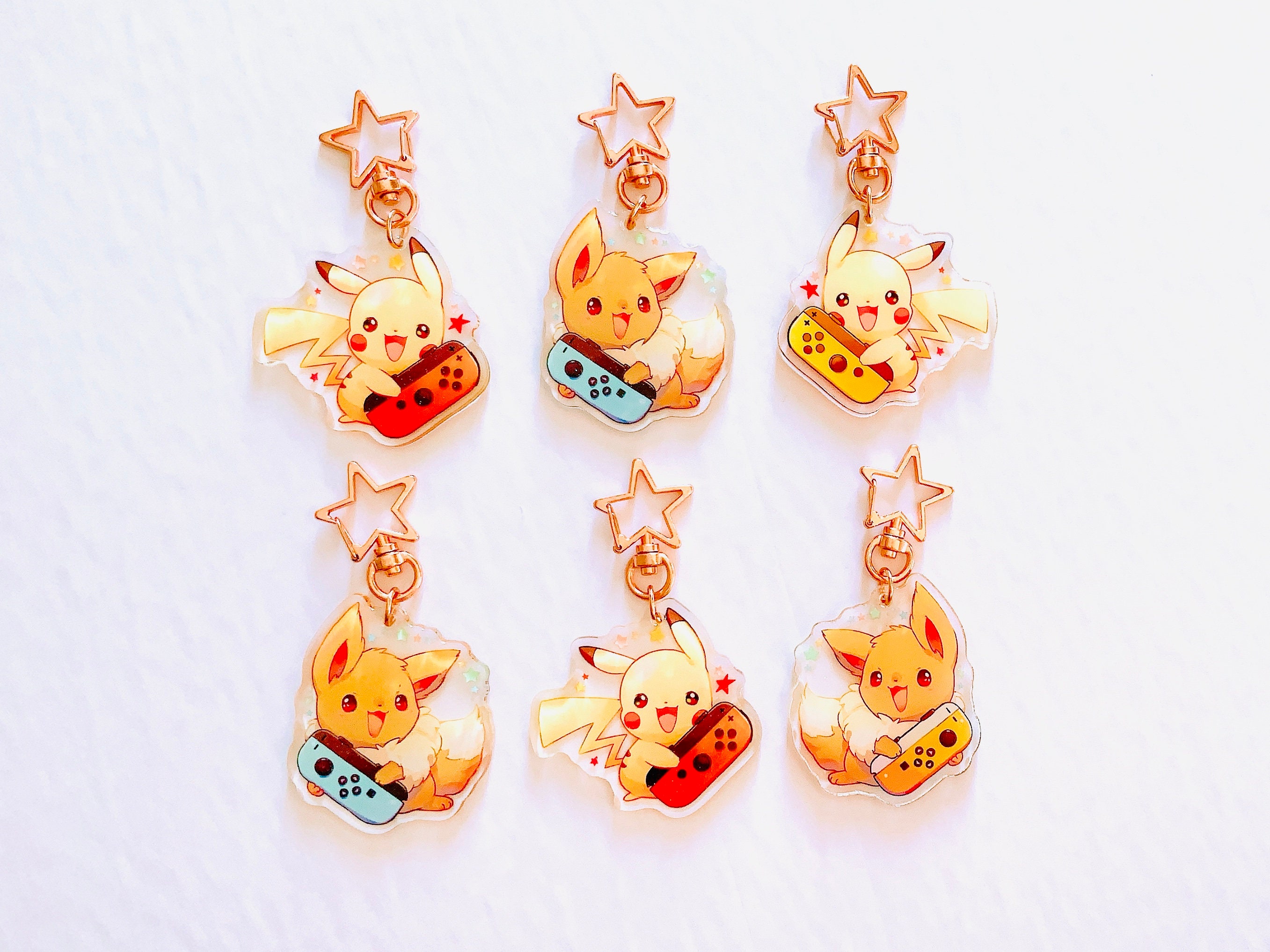 Pikachu Eevee Nintendo Switch Charms 2.5 Inch Clear Acrylic - Etsy