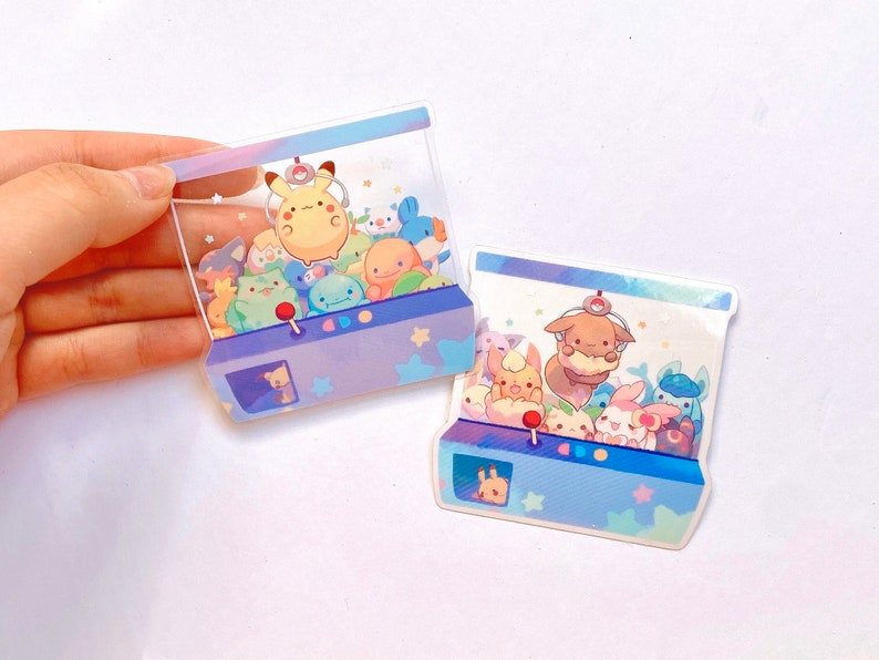 Pikachu Eevee Claw Game Sticker Set clear Vinyl - Etsy Canada