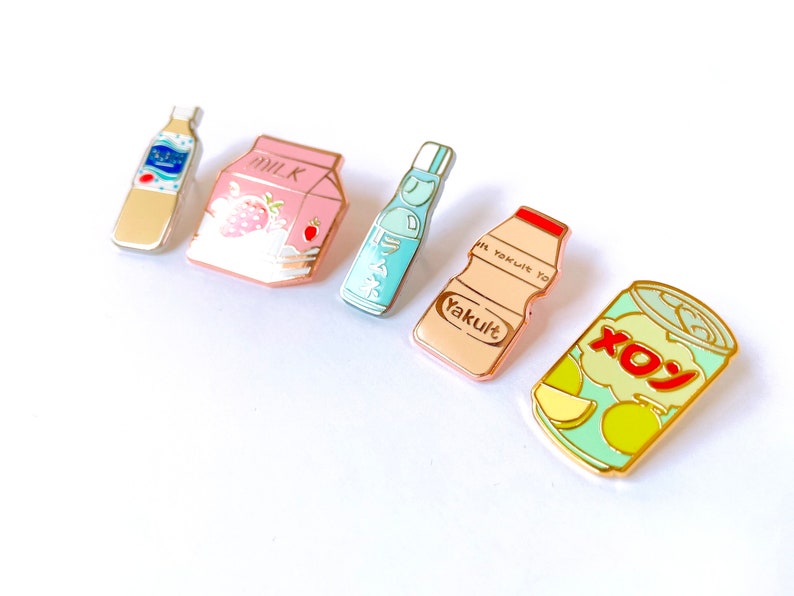 Japanese Drinks Enamel Pins 1 - Etsy