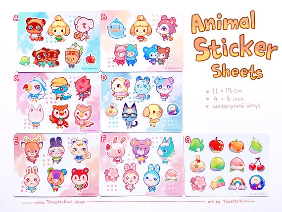 34 Animals Sticker Sheets 6 Inch Vinyl - Etsy