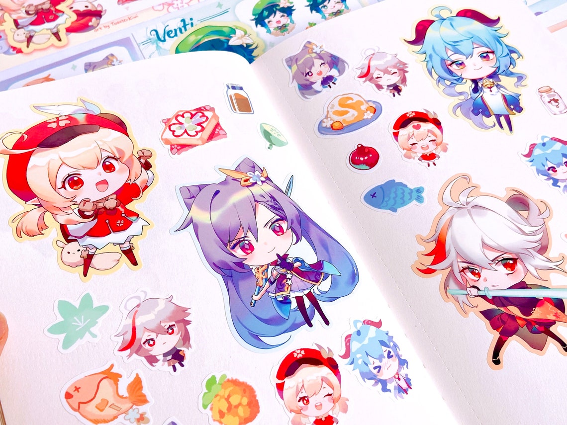 Genshin Impact Sticker Sheets waterproof Vinyl - Etsy